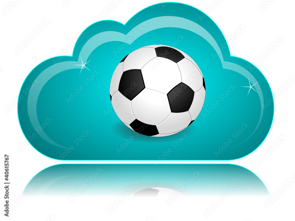 Soccer on cloud button Stock Vector | Adobe Stock