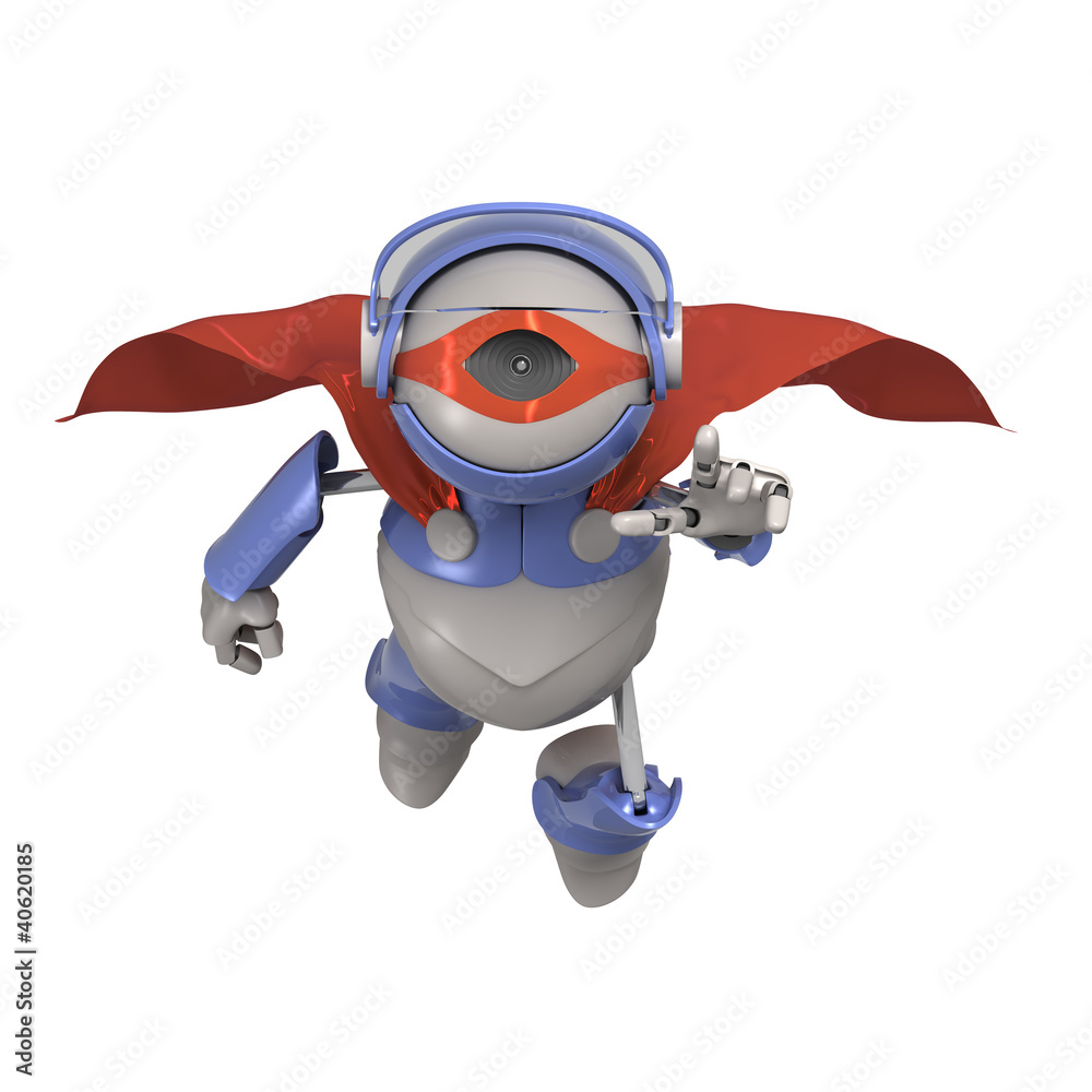 Robot superhero Stock Illustration | Adobe Stock