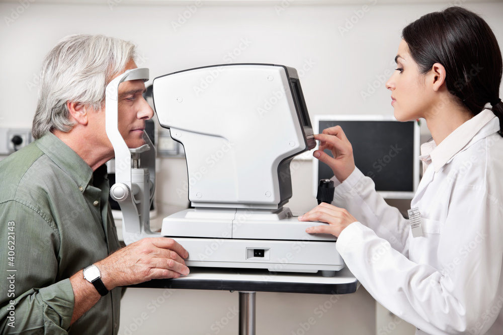 Eye Examination Through Visual Field Test Stock Photo | Adobe Stock