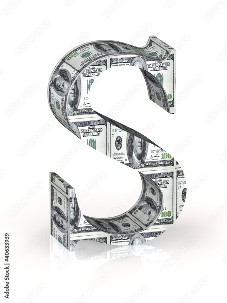 Letter S 100 dollar wrapped. Stock Illustration | Adobe Stock