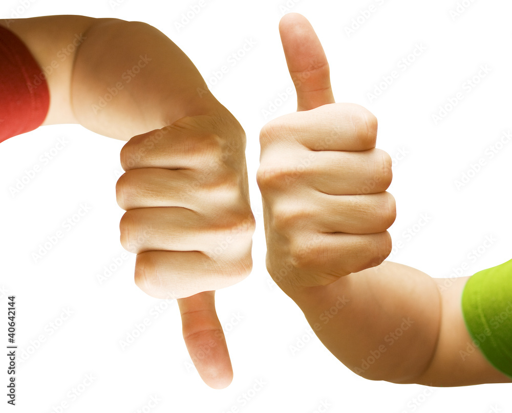 Daumen hoch, Daumen runter Stock Photo | Adobe Stock