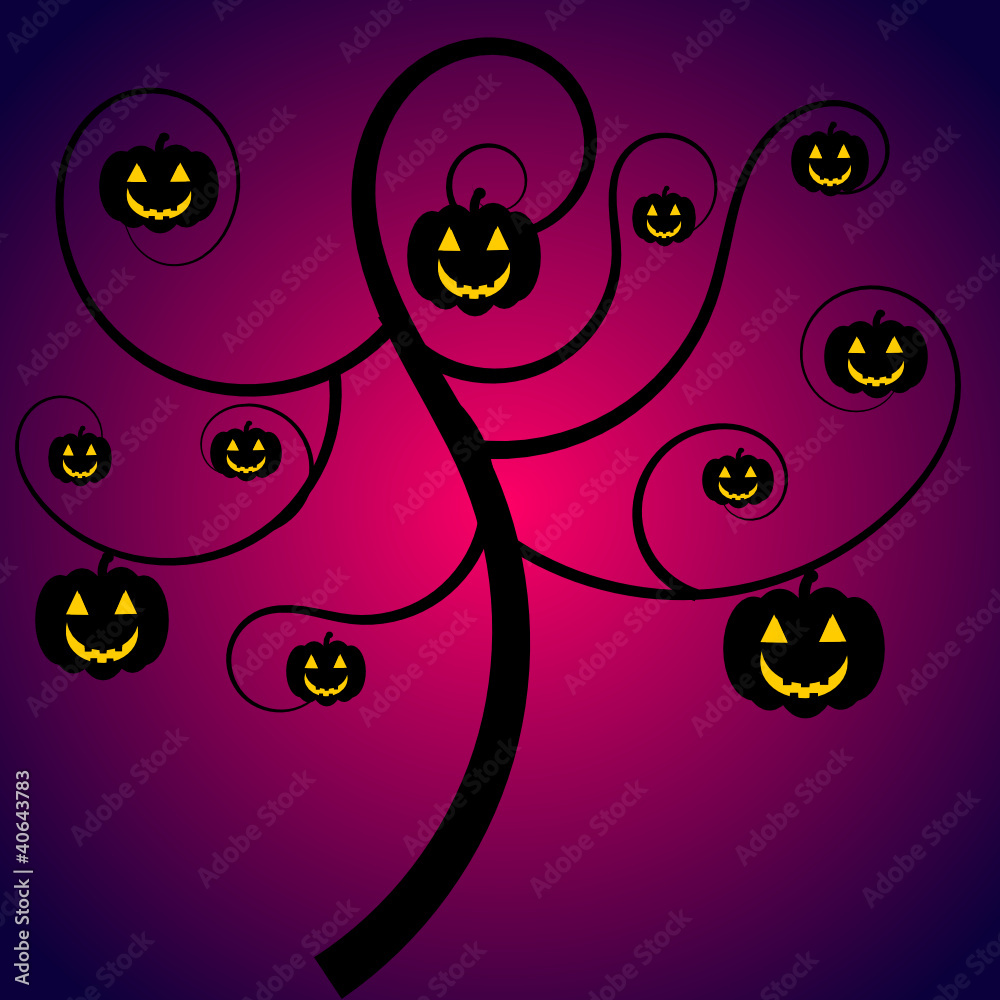 Halloween tree Stock Vector | Adobe Stock