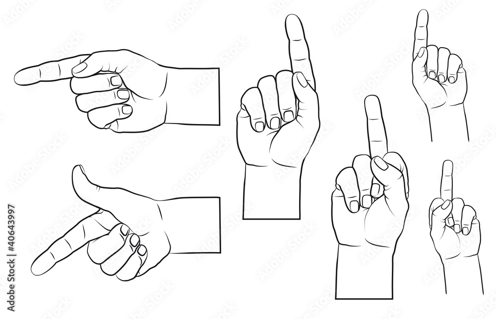 Stinkefinger, zeigende Finger Stock-Vektorgrafik | Adobe Stock