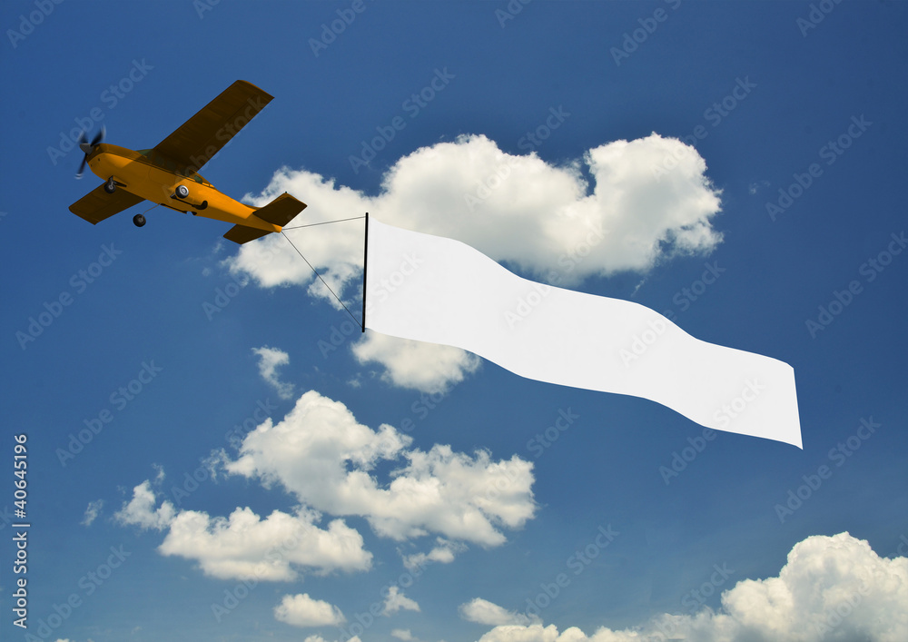 Airplane banner Template with beautiful sky background Stock ...