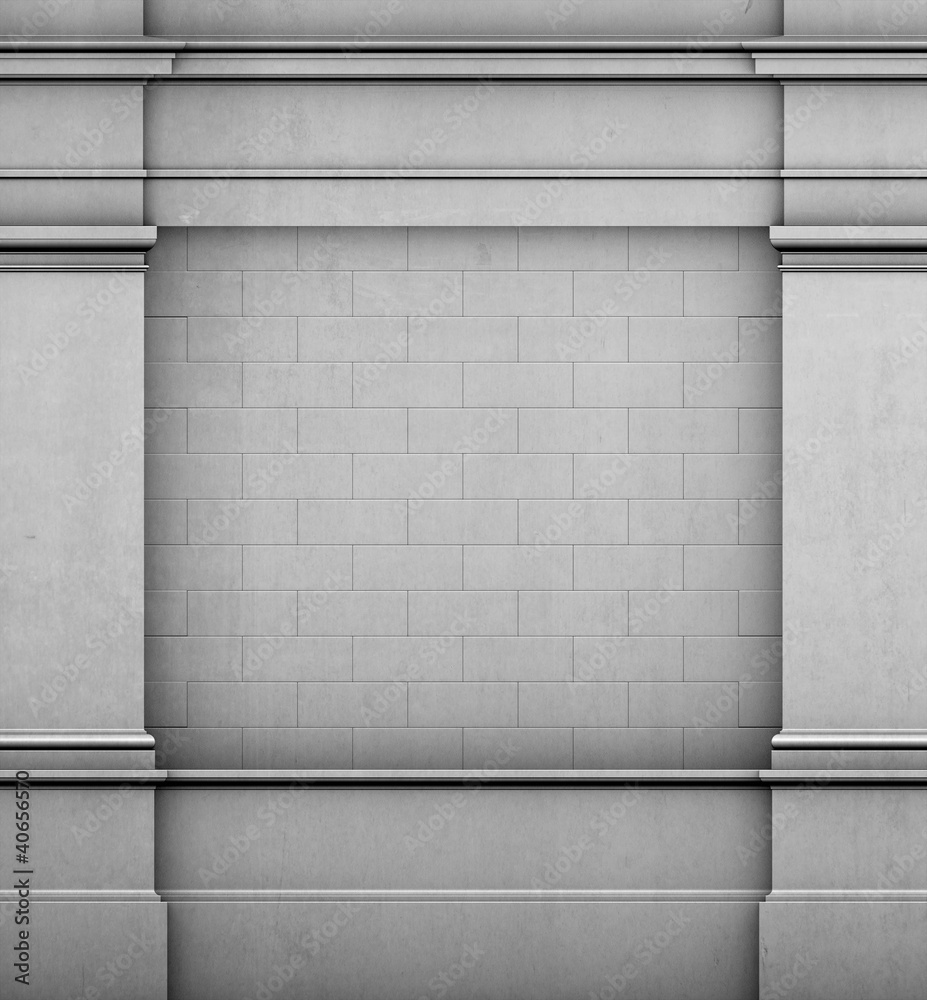 3d antique classic architecture Greek Roman wall render Stock ...