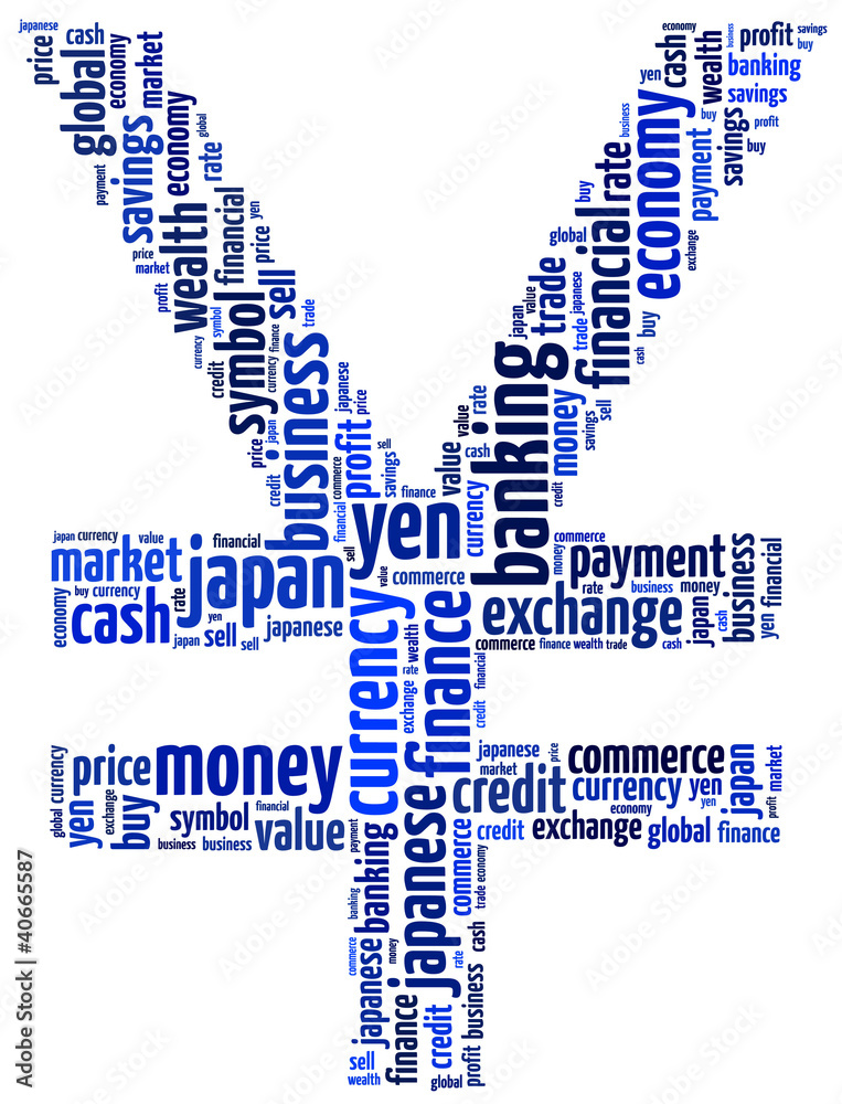 Japanese Yen currency symbol text illustration. Finance concept Stock ...