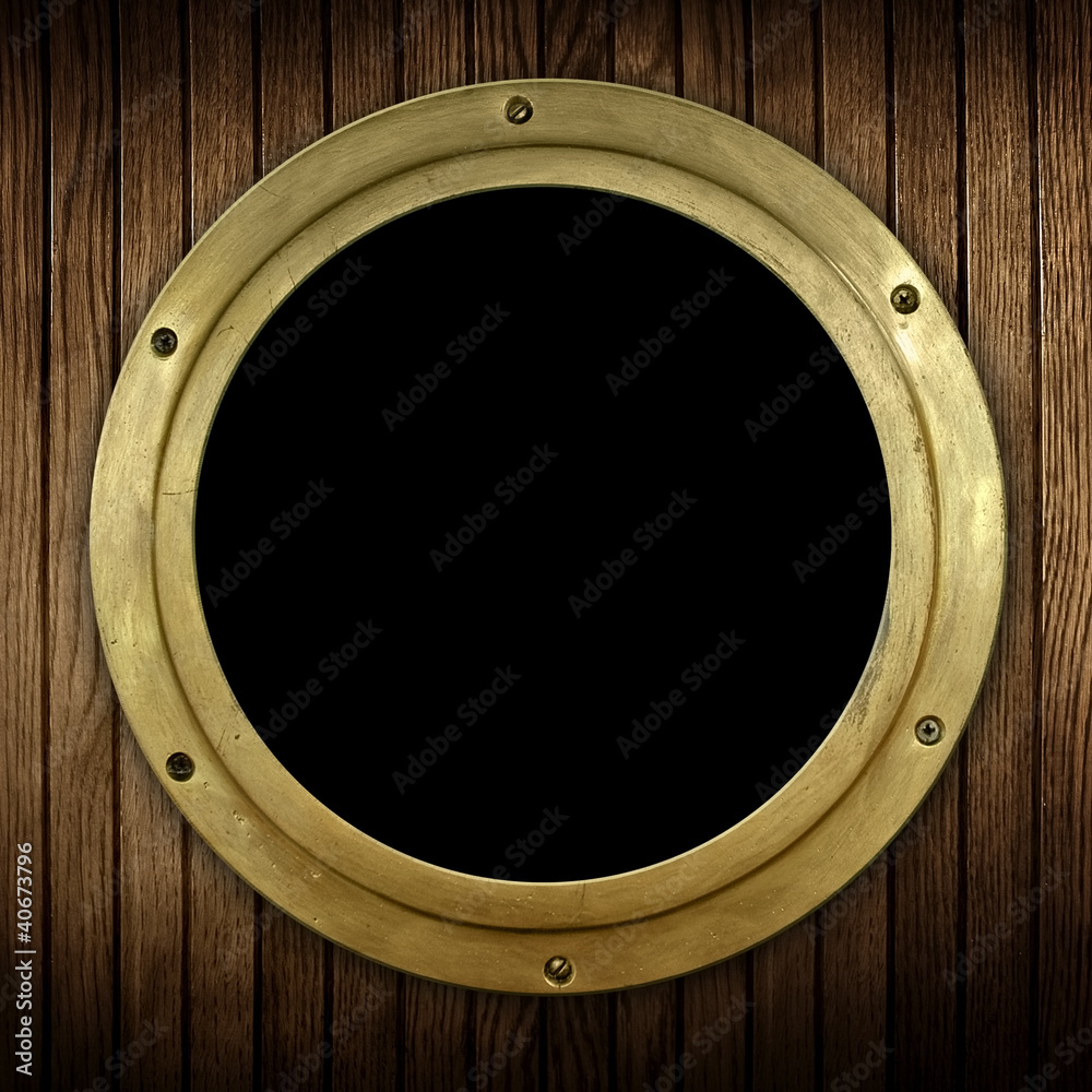 wood background with porthole Stock Photo | Adobe Stock