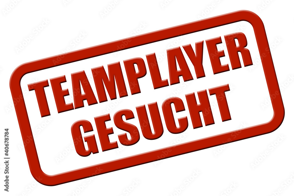 Stempel rot rel TEAMPLAYER GESUCHT Stock-Illustration | Adobe Stock