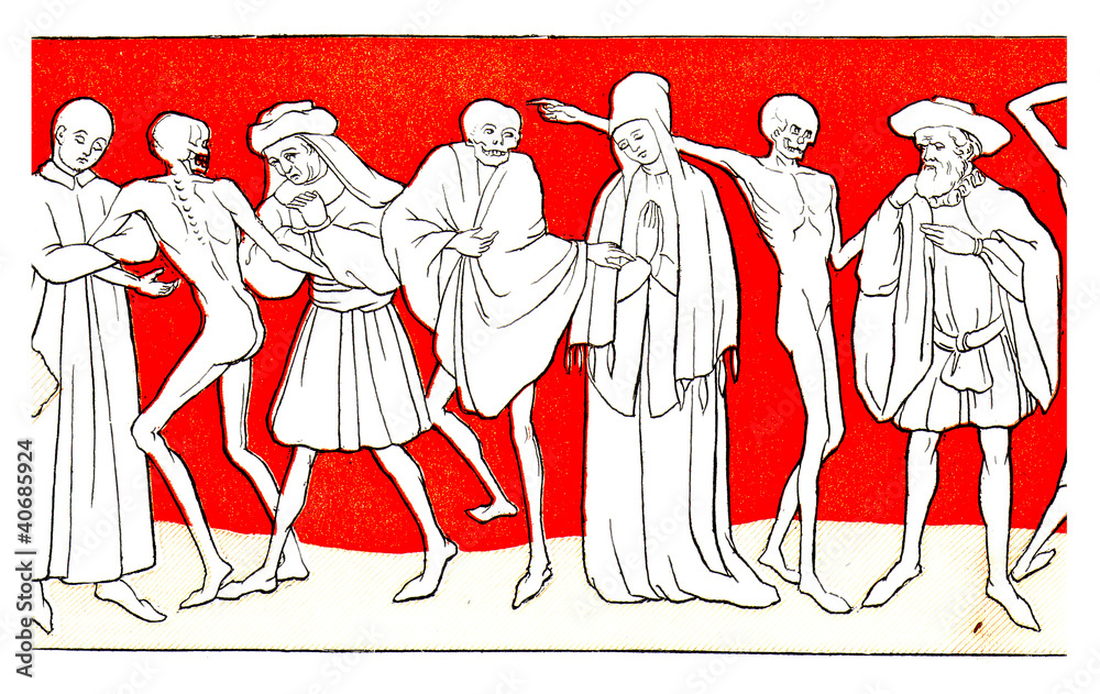 Medieval Danse Macabre 7 Stock Illustration | Adobe Stock
