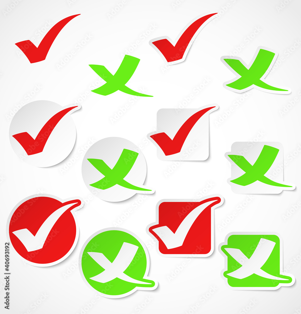 Vector check mark stickers vector de Stock | Adobe Stock