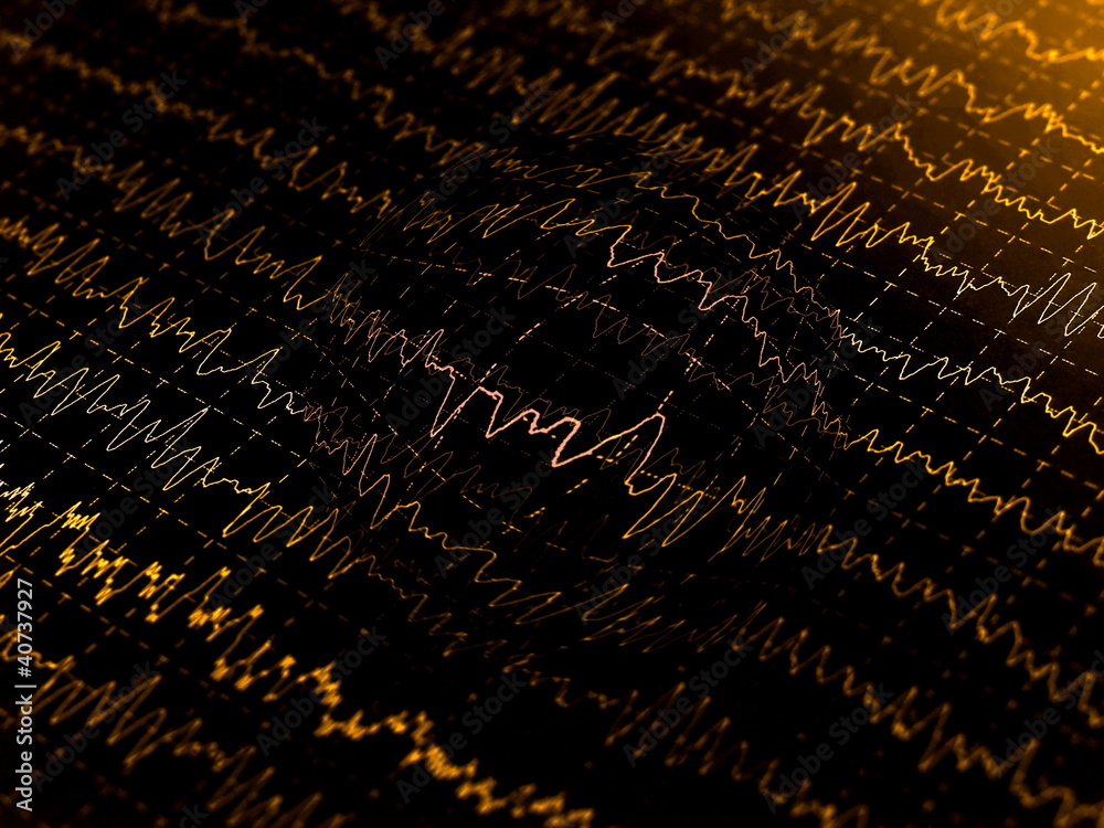 wave oscillations, brain waves on encephalogramme, eeg Stock ...