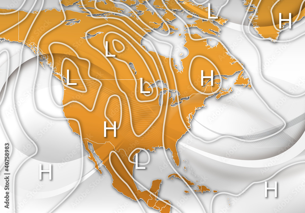 Sample Weather Map of North America Stock Vector | Adobe Stock