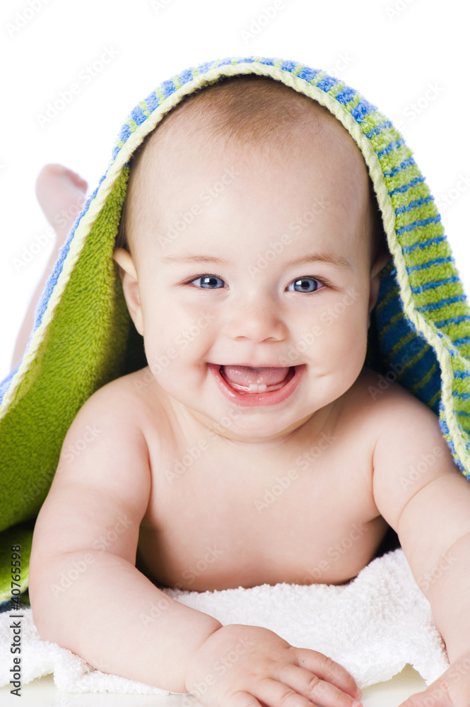 Freshly bathed baby Stock-Foto | Adobe Stock
