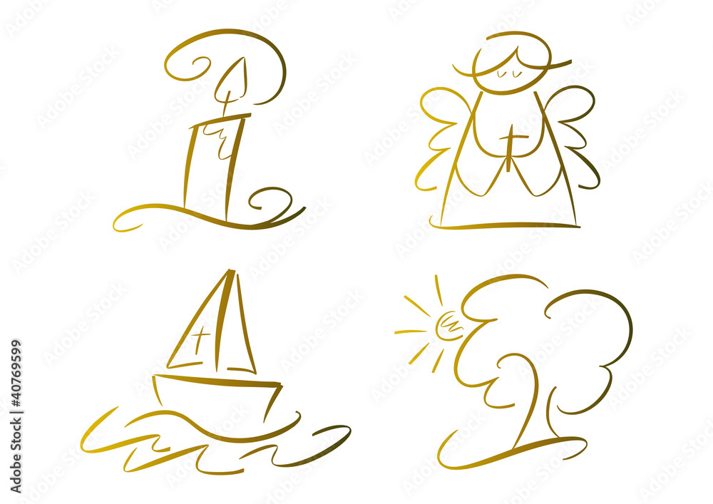 Goldene Symbole für Religion, Feste, Feiertage, ... Stock-Vektorgrafik ...