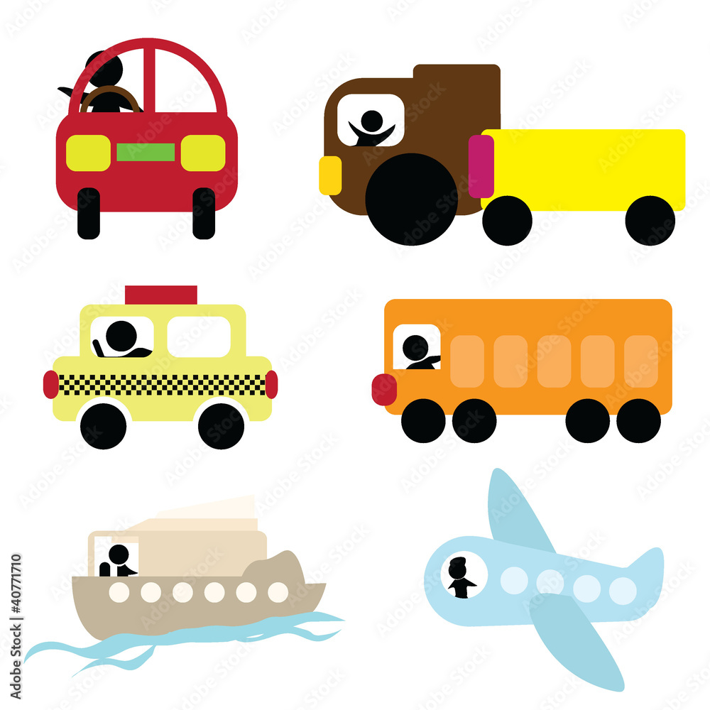 cartoon transport Stock Illustration | Adobe Stock