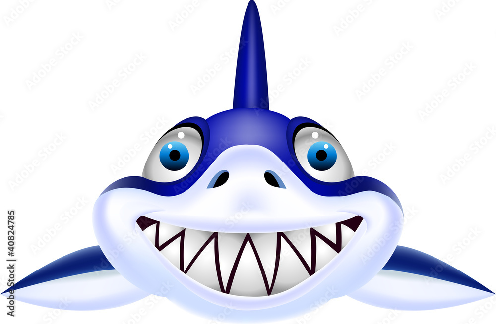 Shark head cartoon Stock Vector | Adobe Stock
