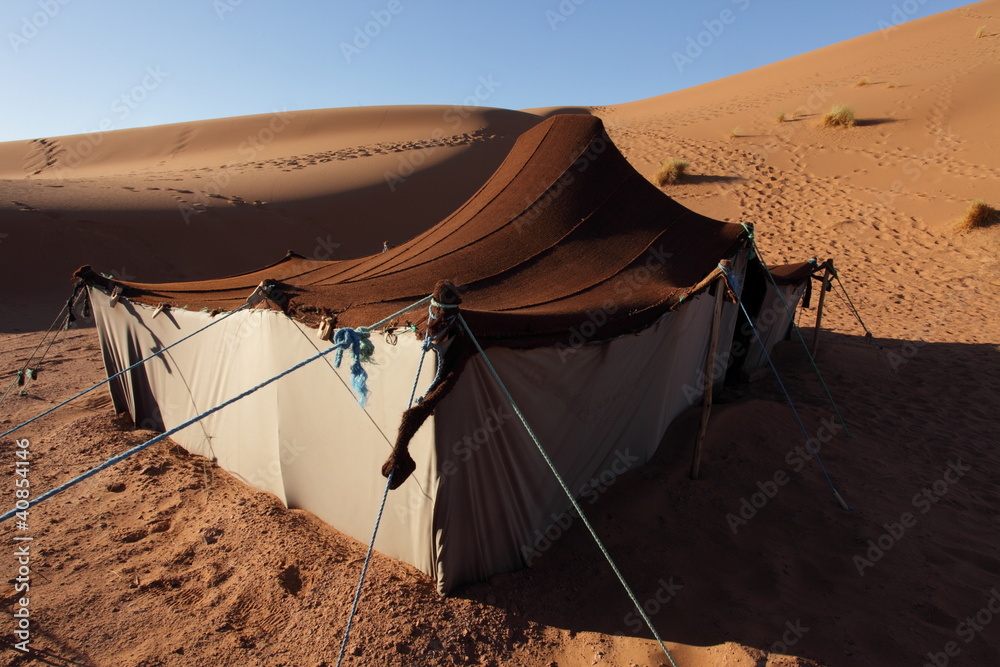 Traditional Berber nomad tent, Sahara desert, Morocco Stock Photo ...