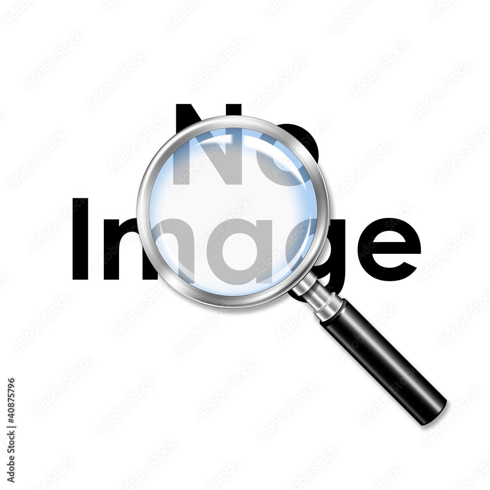 Icono lupa 3D con texto No Image Stock Illustration | Adobe Stock