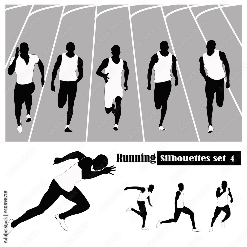 Vector illustration .Athletes running on a track Stock Vector | Adobe Stock