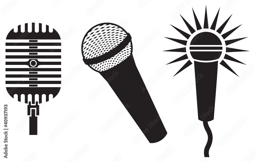 Vector Classic Microphones Symbols Stock Vector | Adobe Stock