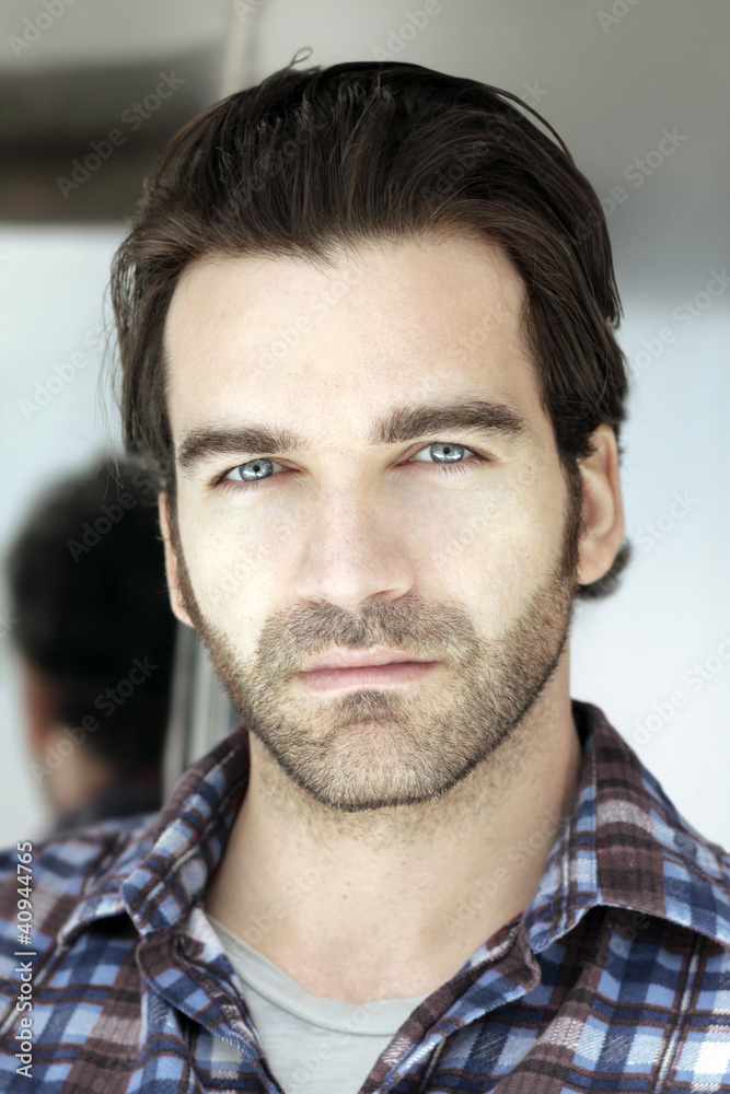 Close up portrait of man face Stock Photo | Adobe Stock