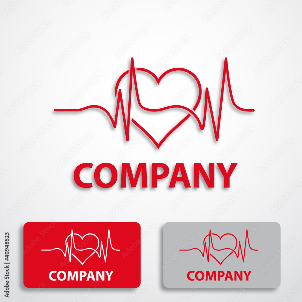 Stylized logo with heart, cardiologist # Vector Stock Vector | Adobe Stock
