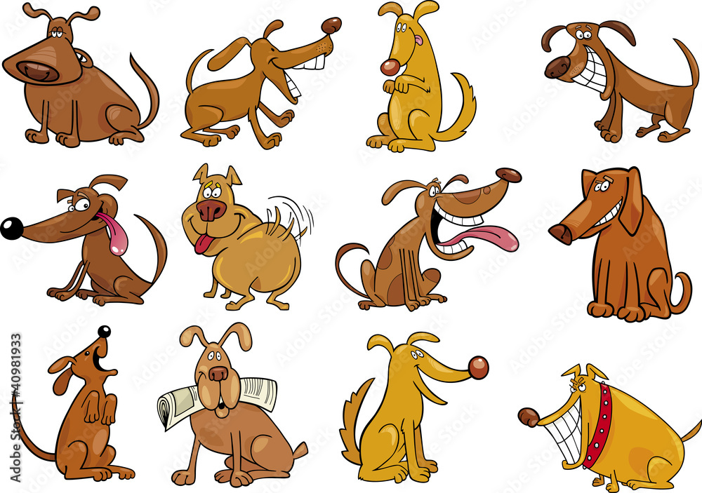 cartoon dogs set Stock Vector | Adobe Stock