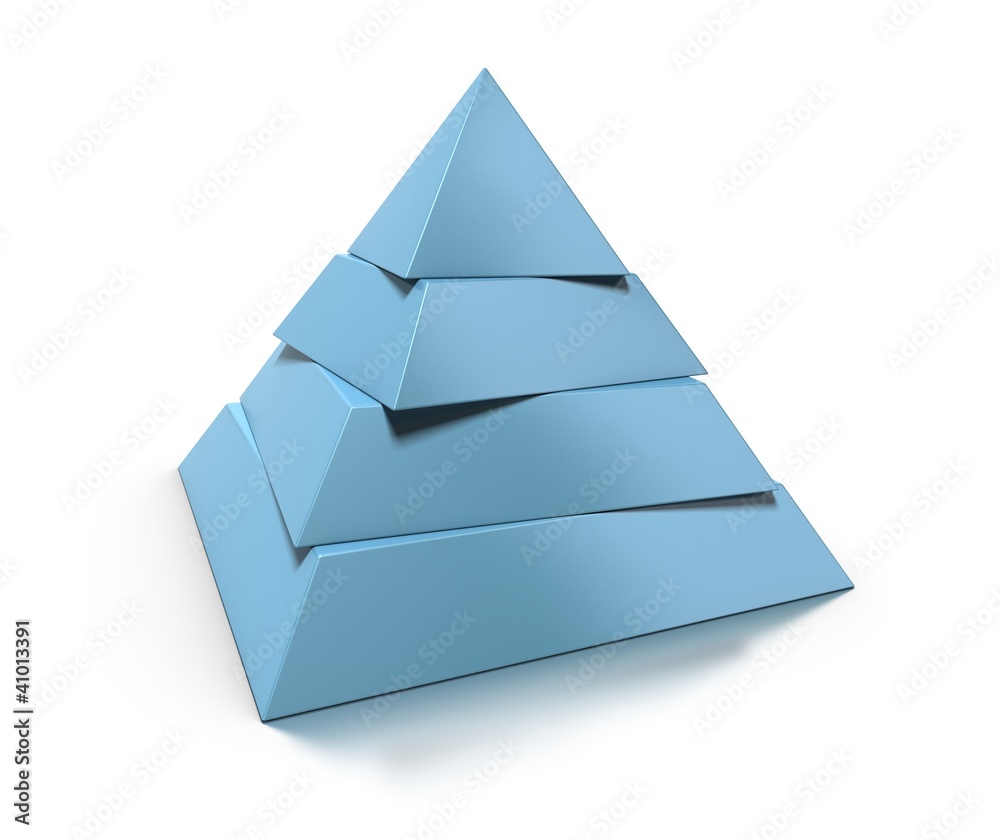 3d pyramid, four levels over white background Stock Illustration ...