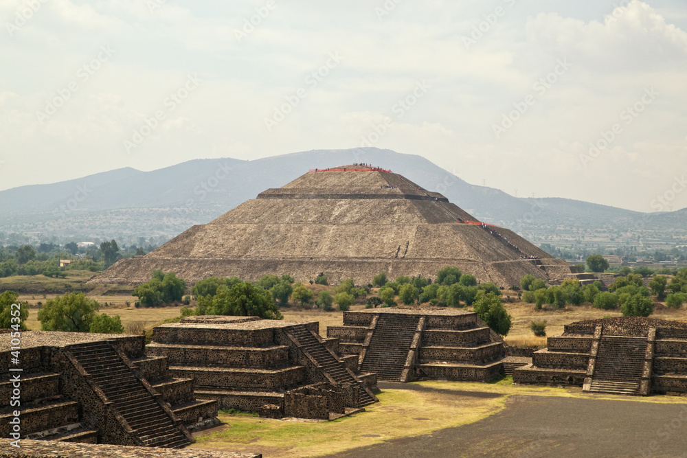 Poster Teotihuacan. Ruined pyramid temples are now a major archaeologic ...