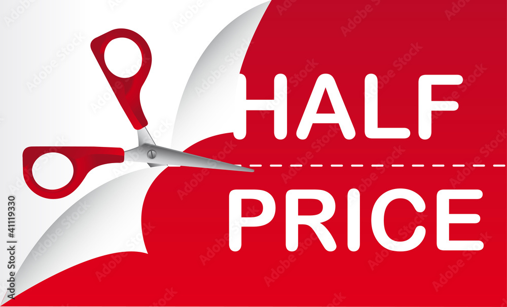 half price Stock Vector | Adobe Stock