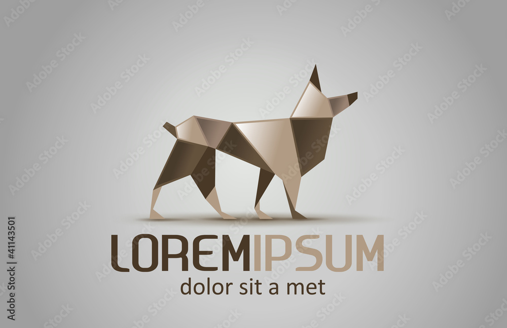 LOGO Dog - Origami Stock Vector | Adobe Stock