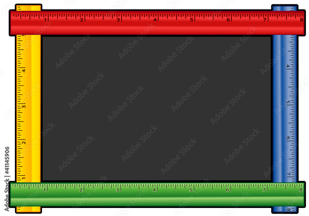 Blackboard Ruler Frame, copy space for education, school project Stock ...