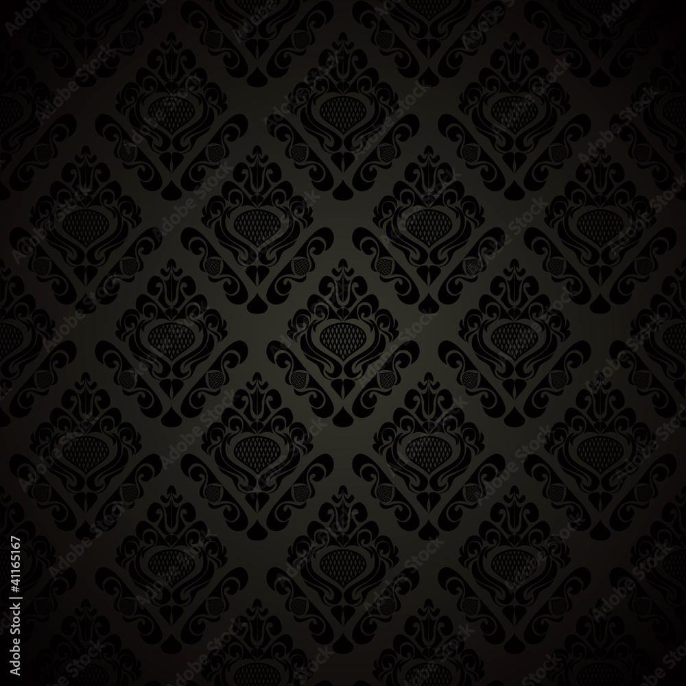 Seamless black wallpaper - style retro Stock Illustration | Adobe Stock
