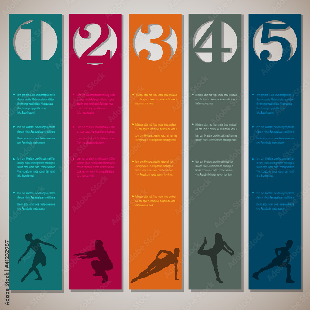 Vertical numbered lines Stock Vector | Adobe Stock