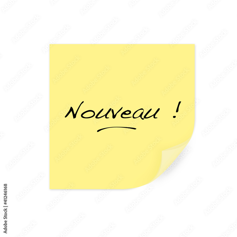 Icone - post it nouveau ! Illustration Stock | Adobe Stock