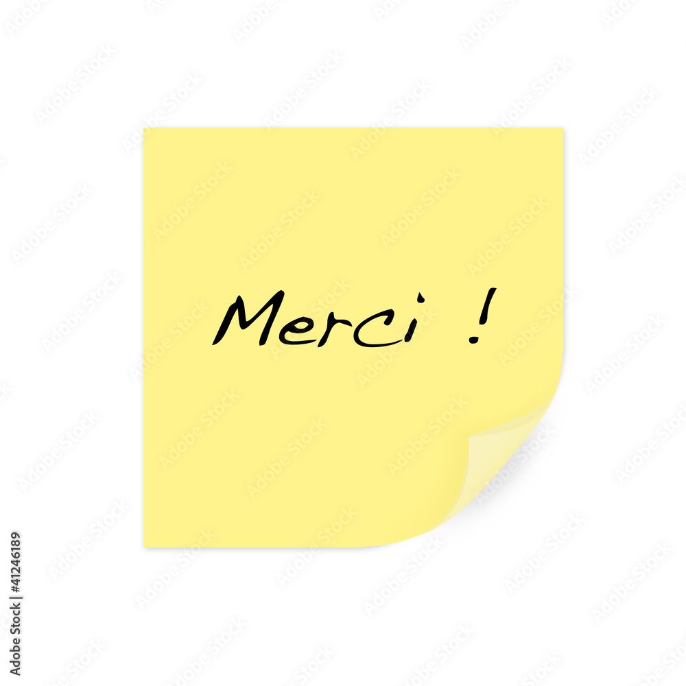 Merci ! post-it de remerciement Illustration Stock | Adobe Stock