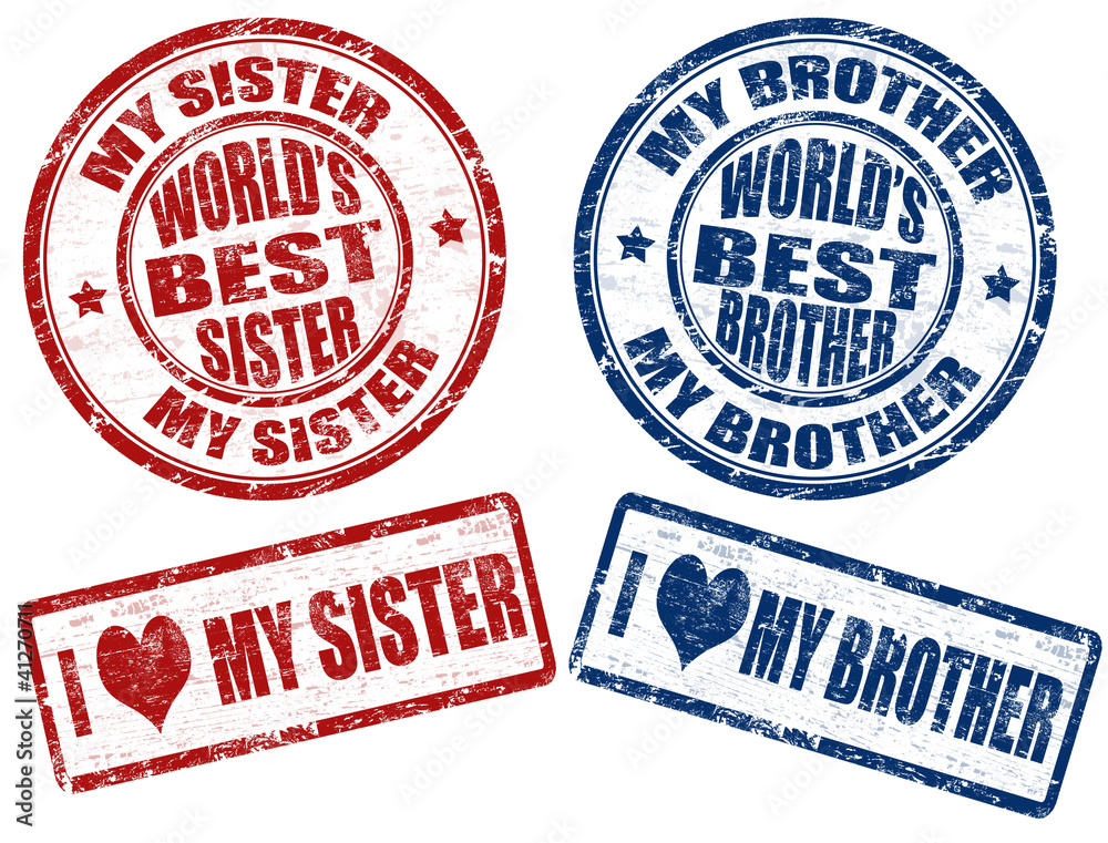 World's best sister and brother stamps Stock Vector | Adobe Stock