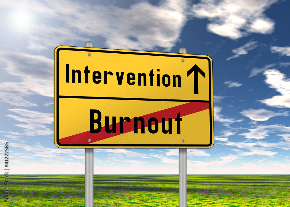 Ortsschild "Intervention / Burnout" Stock Illustration | Adobe Stock