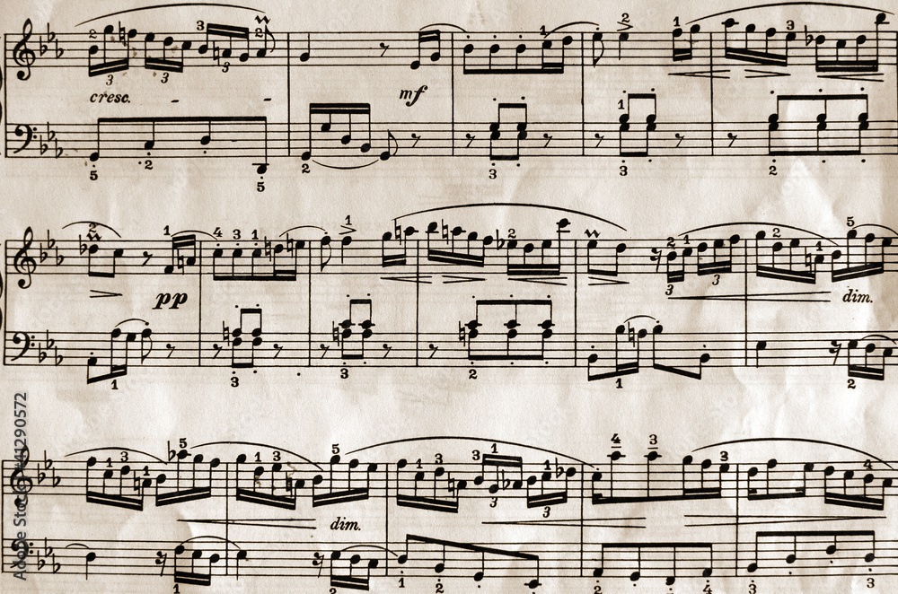 Música, partitura, notas musicales ภาพถ่ายสต็อก | Adobe Stock