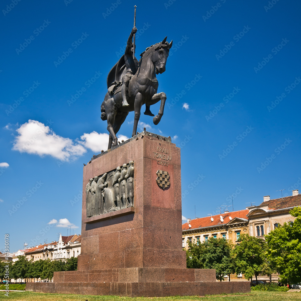 Statue of King Tomislav, first Croatian king, in Zagreb, Croatia Stock ...