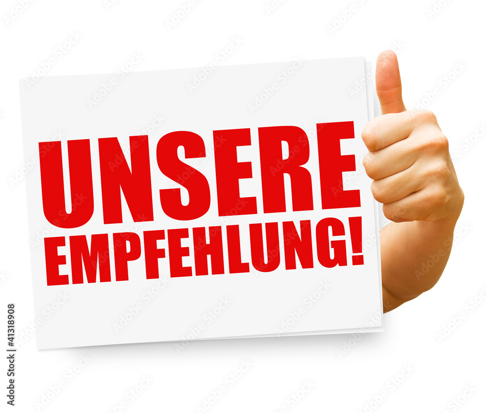 Unsere Empfehlung! Button, Icon Stock-Illustration | Adobe Stock