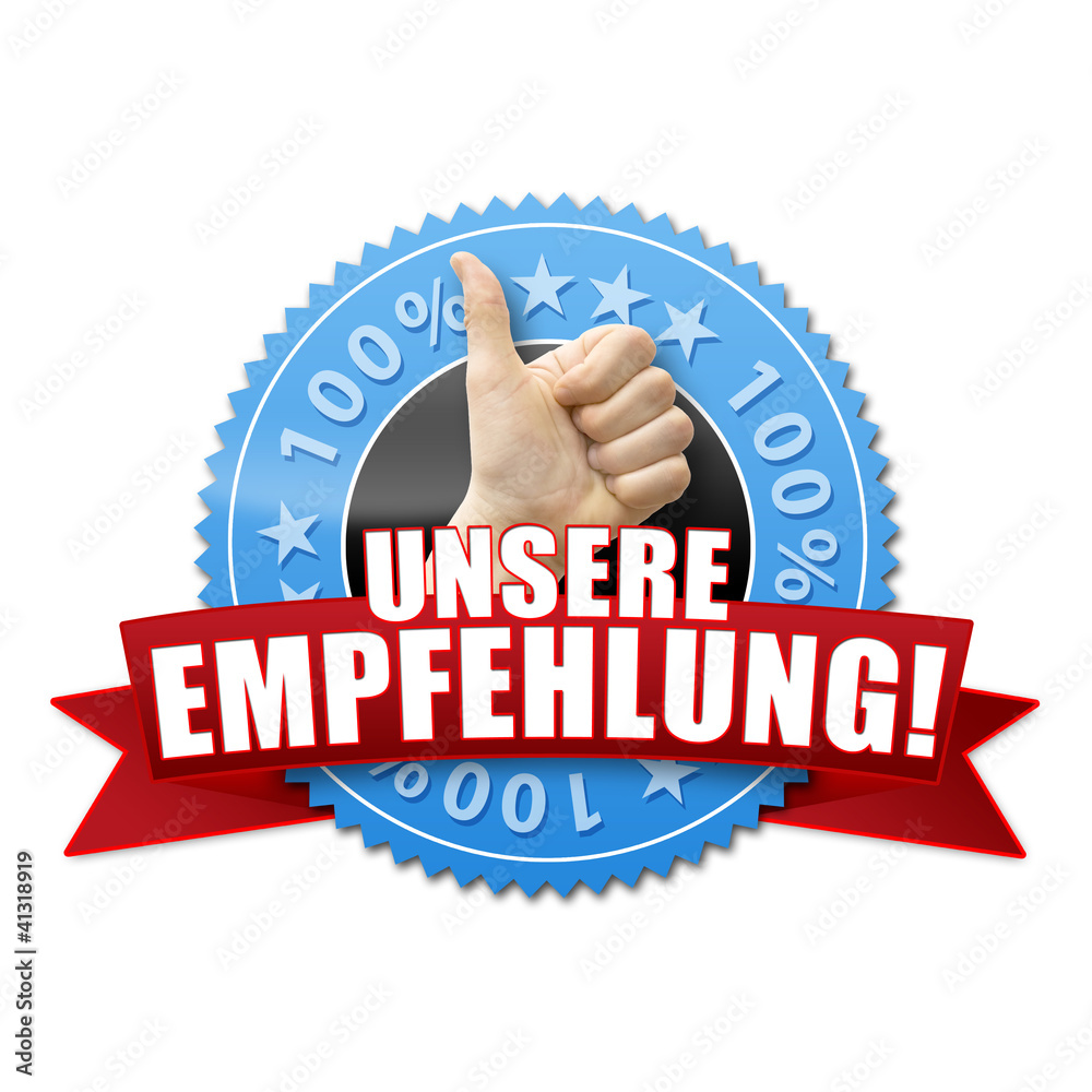 Unsere Empfehlung! Button, Icon Stock-Illustration | Adobe Stock