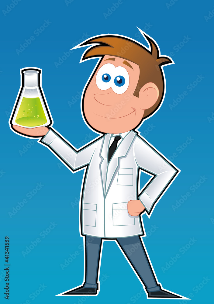 Cartoon Scientist Stock Vector | Adobe Stock
