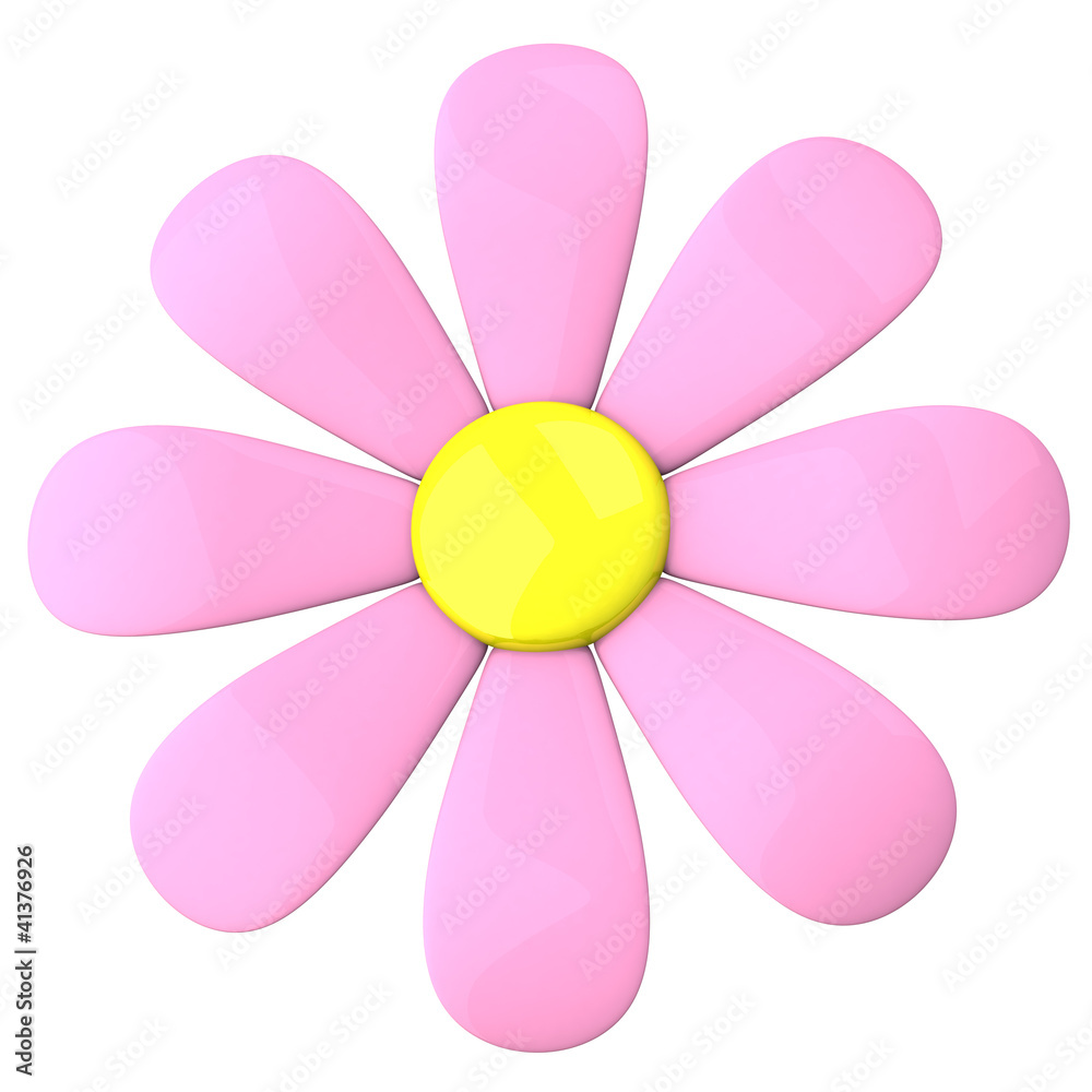 Pink flower icon 3d Stock Illustration | Adobe Stock