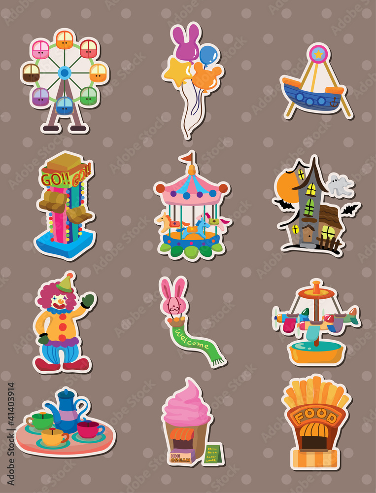 cartoon Playground stickers Stock Vector | Adobe Stock