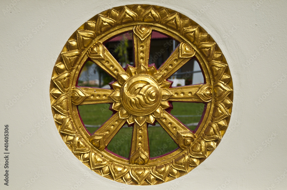 wheel of dhamma - a symbol of Buddhism Stock Photo | Adobe Stock
