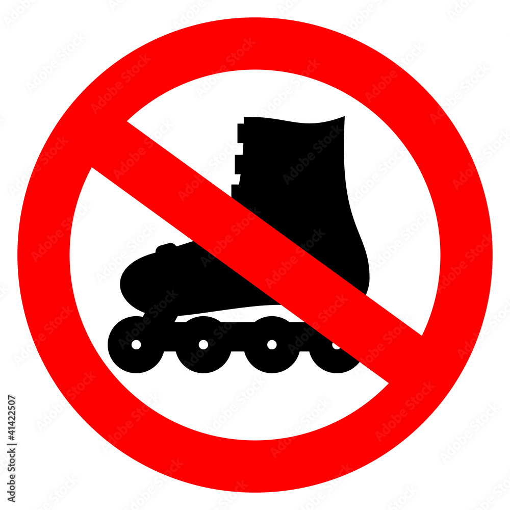 No roller skates sign, vector illustration Stock Vector | Adobe Stock