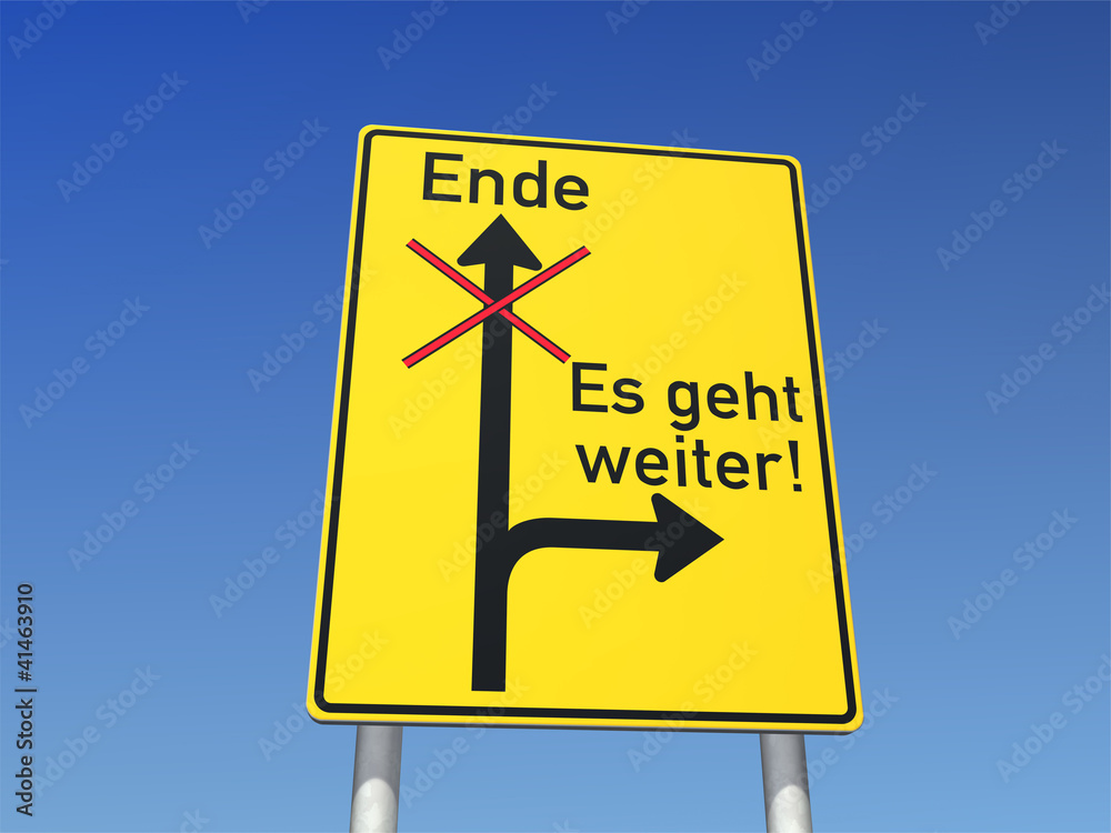 Wegweiser: Es geht weiter! Stock-Foto | Adobe Stock