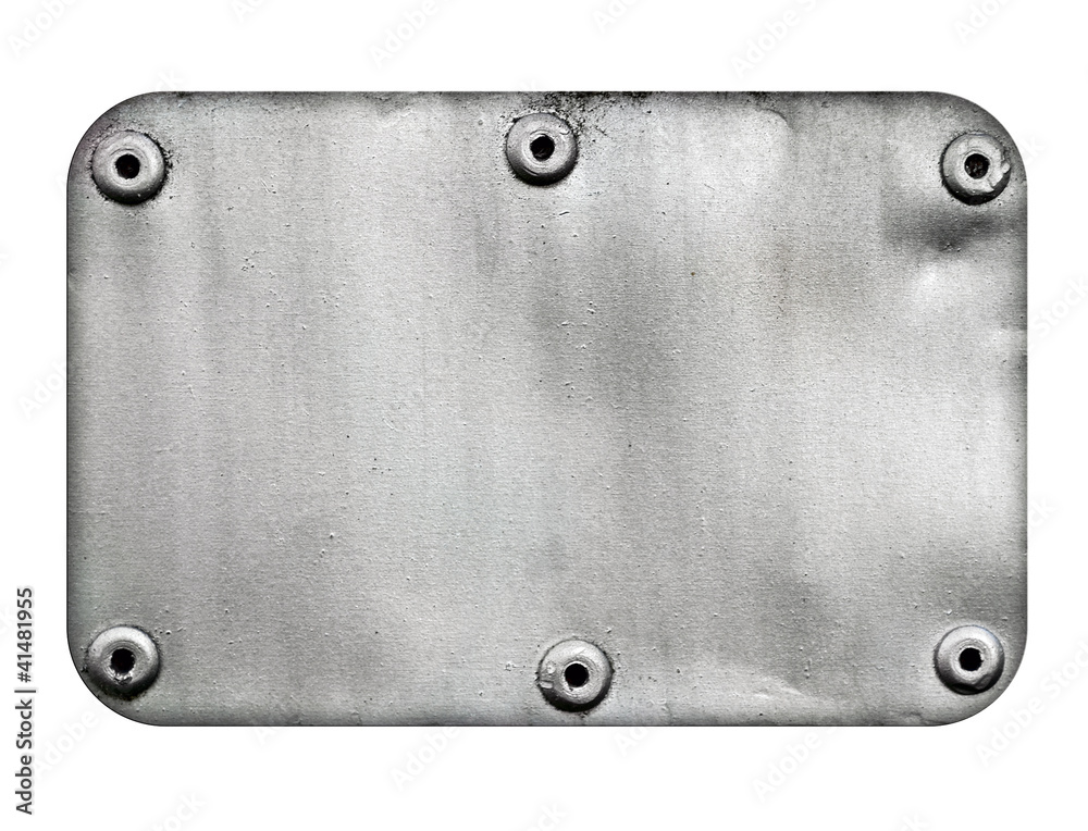 Metal plate isolated on white background Stock Photo | Adobe Stock