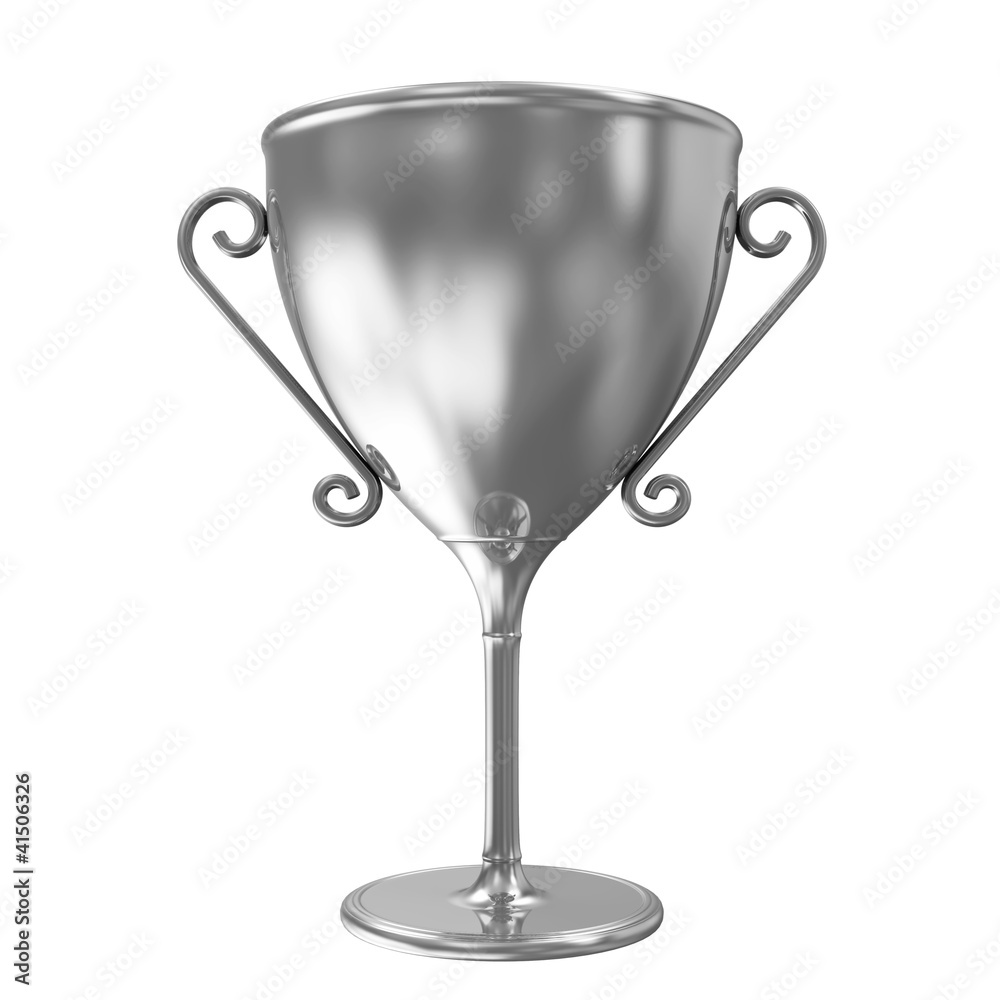 Silver Cup isolated on white background Stock Illustration | Adobe Stock